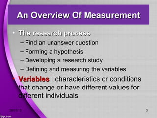 Measuring variables unit 4 | PPT