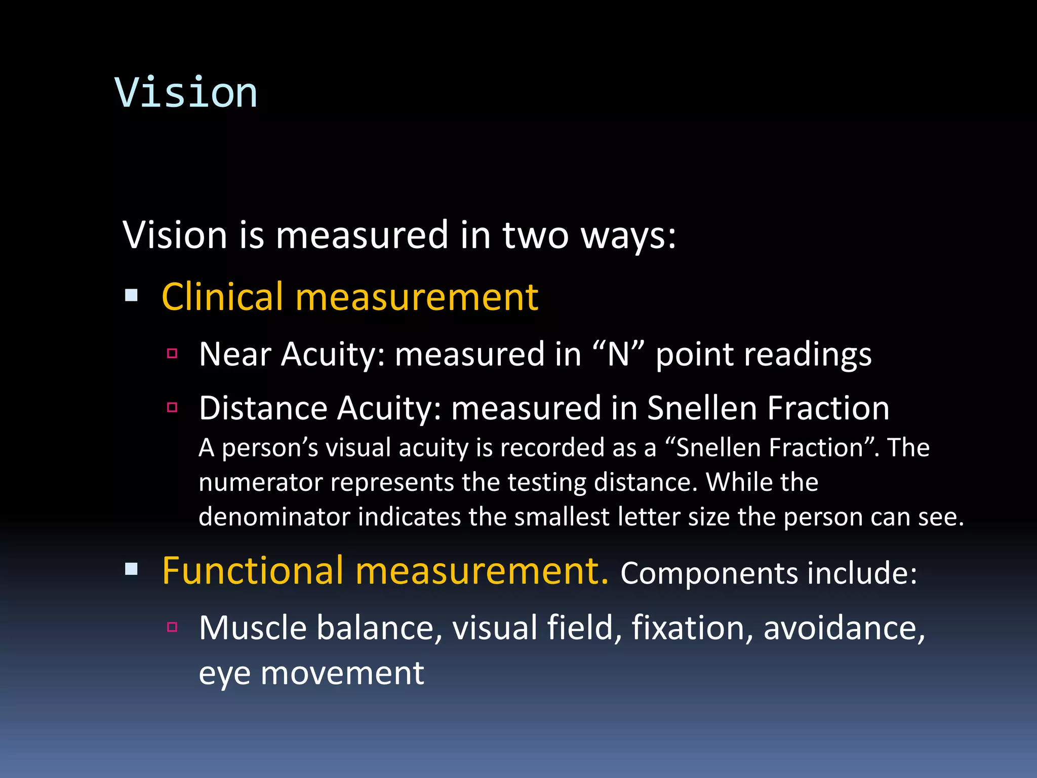 Measuring visual acuity (va) and performing pharmacological dilatation ...