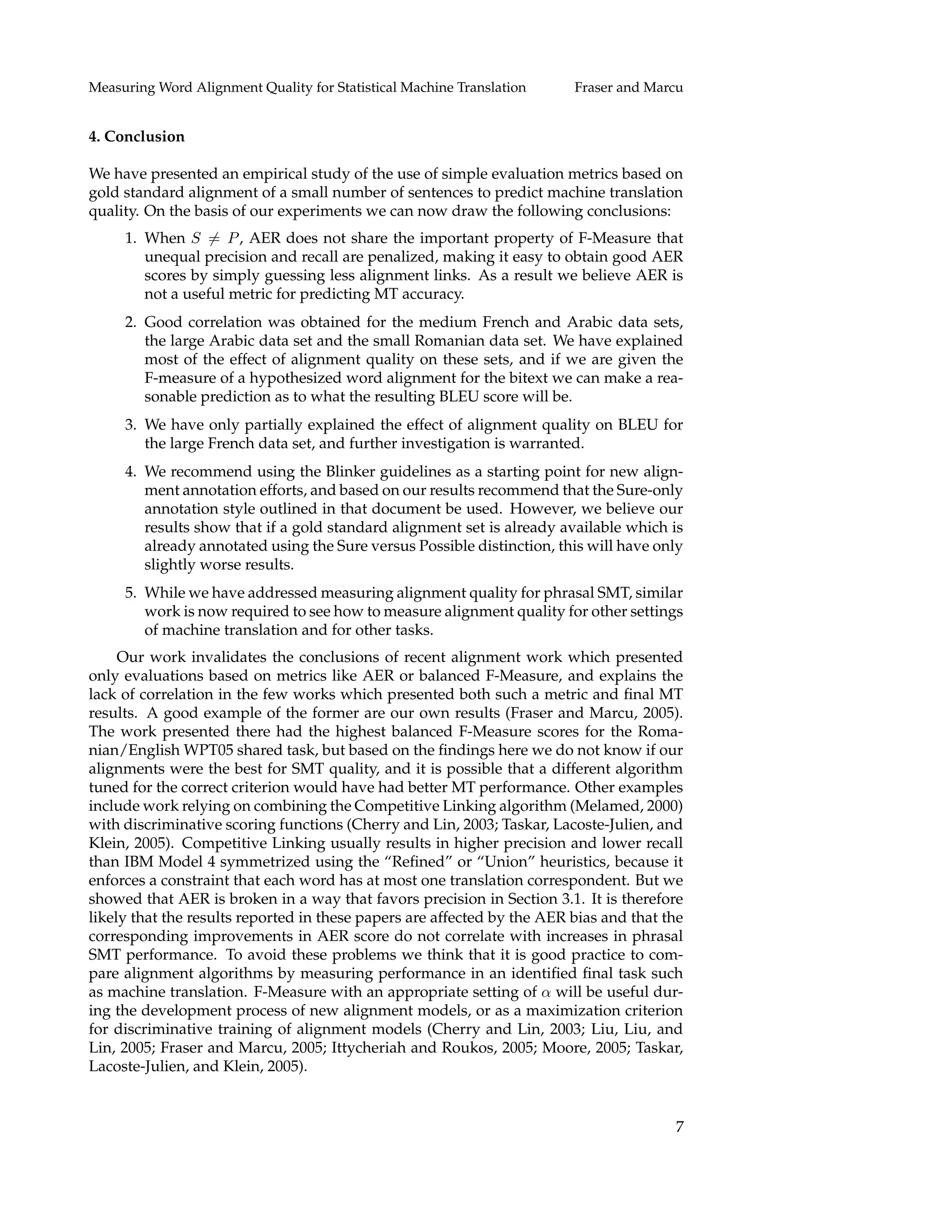 Measuring word alignment_quality_for_statistical_machine_translation_tcm17-29663 | PDF