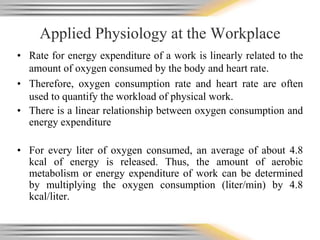 Measuring work by physiological methods | PPTX