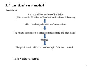 Measurement of bacterial growth. Direct method and Indirect method. | PDF