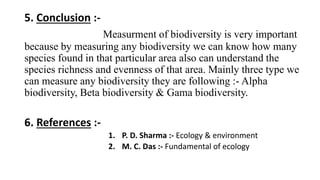 Measurment of biodiversity surendra patel | PPT