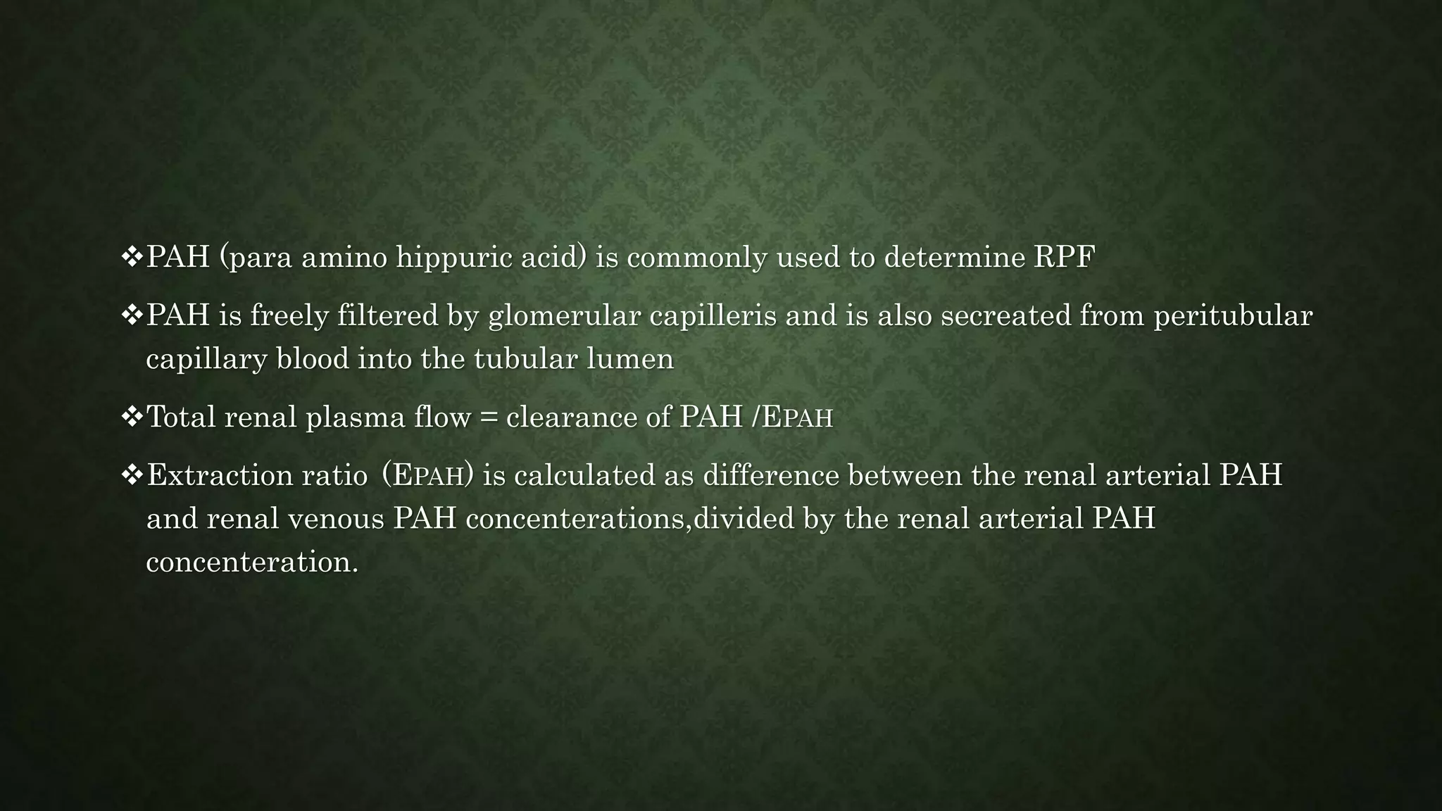 Measurment of GFR and Renal Plasma Flow | PPTX