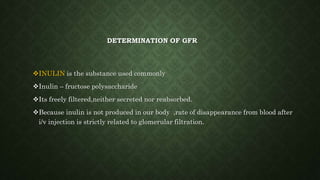 Measurment of GFR and Renal Plasma Flow | PPTX