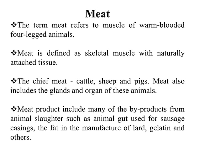 Meat skeletal muscles with natturally attached tissues | PPT