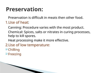 meat and meat produts, contamination,preservatives | PPT