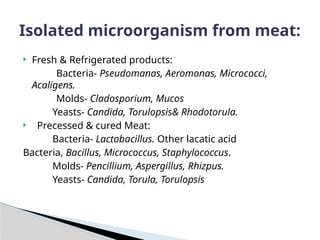 meat and meat produts, contamination,preservatives | PPT