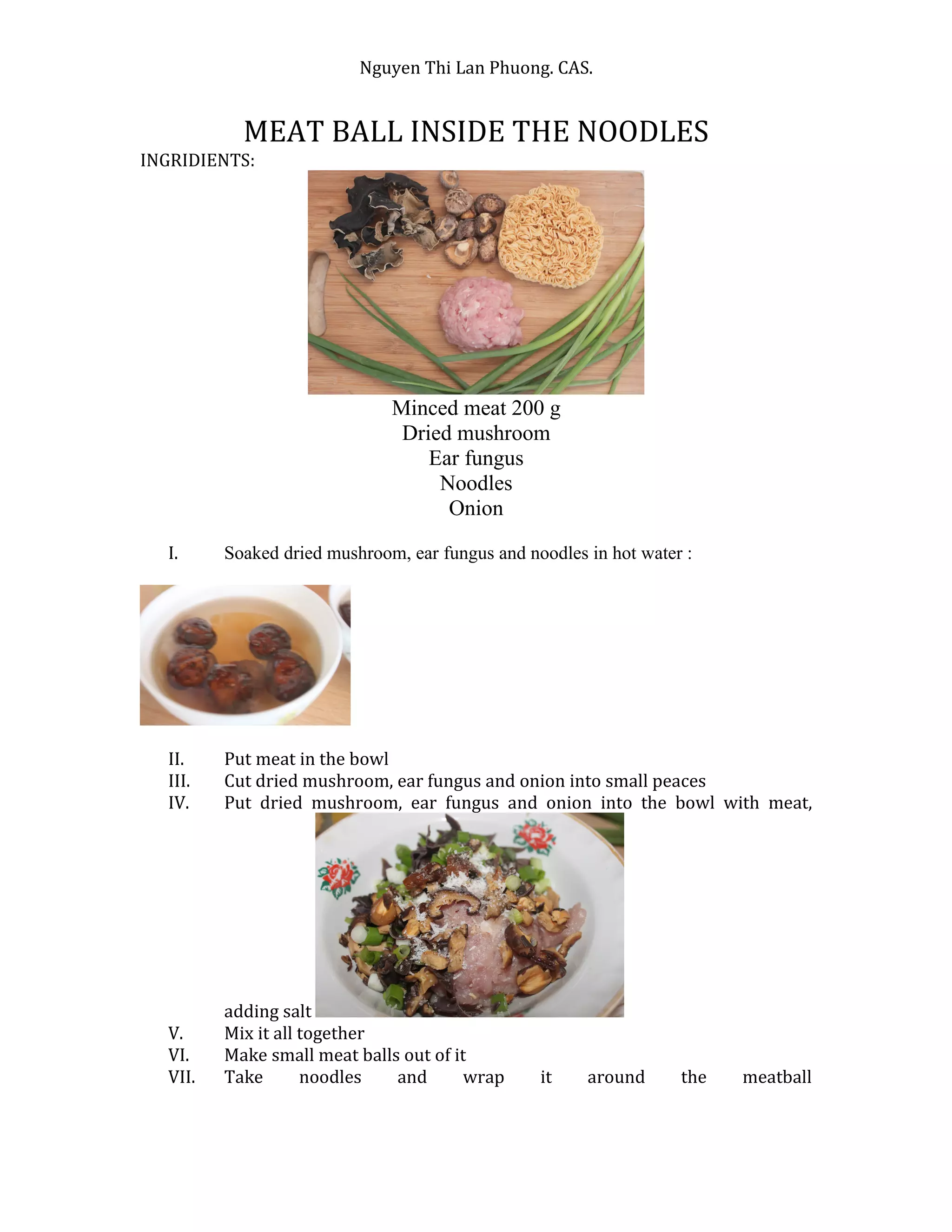 Meat ball inside the noodles | PDF