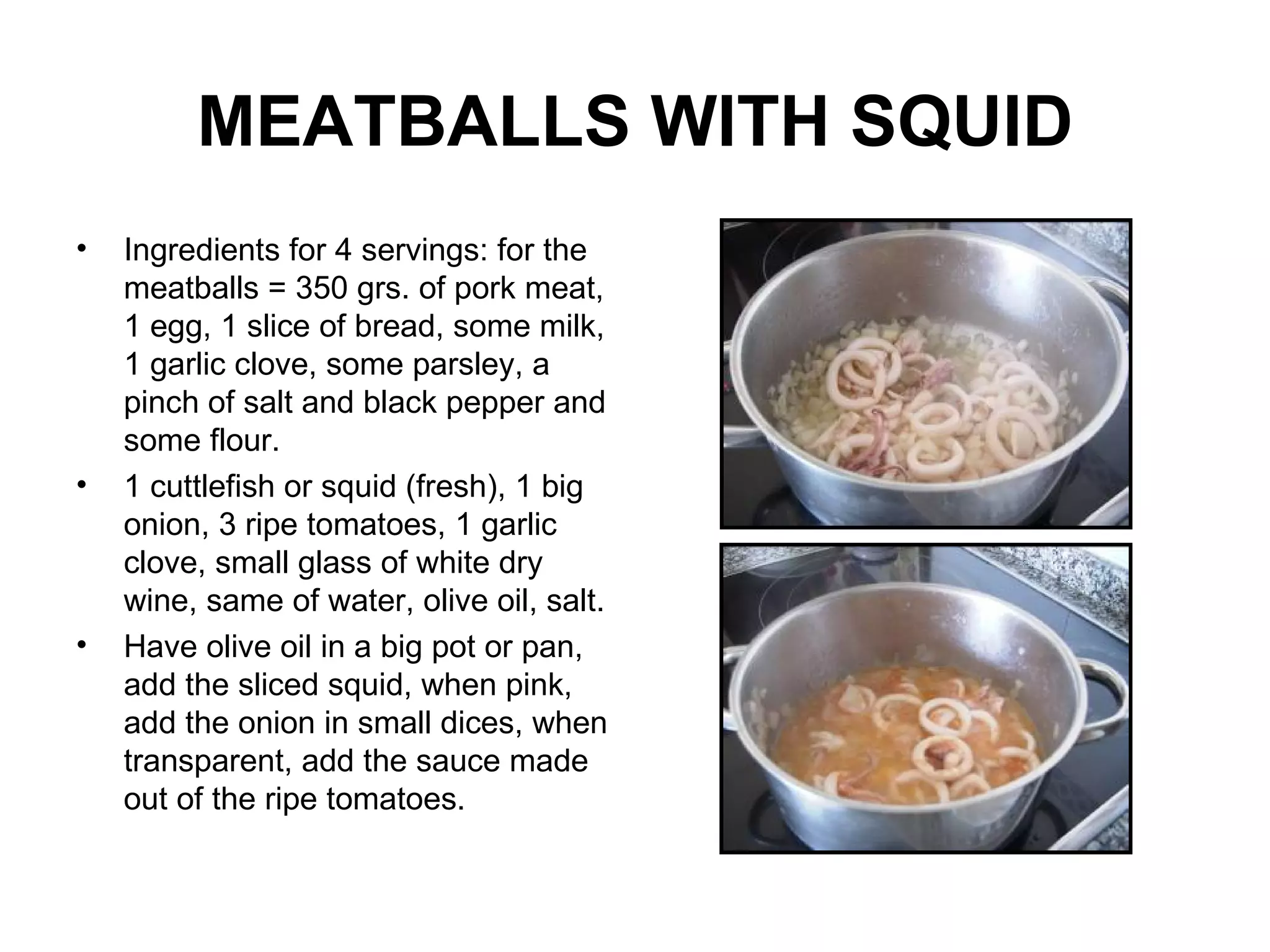 Meatballs With Squid | PPT