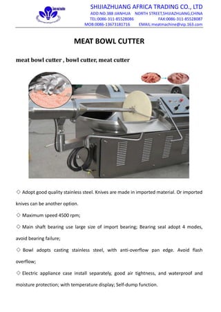 Meat bowl cutter | PDF | Vegetarian Diets | Food & Drink