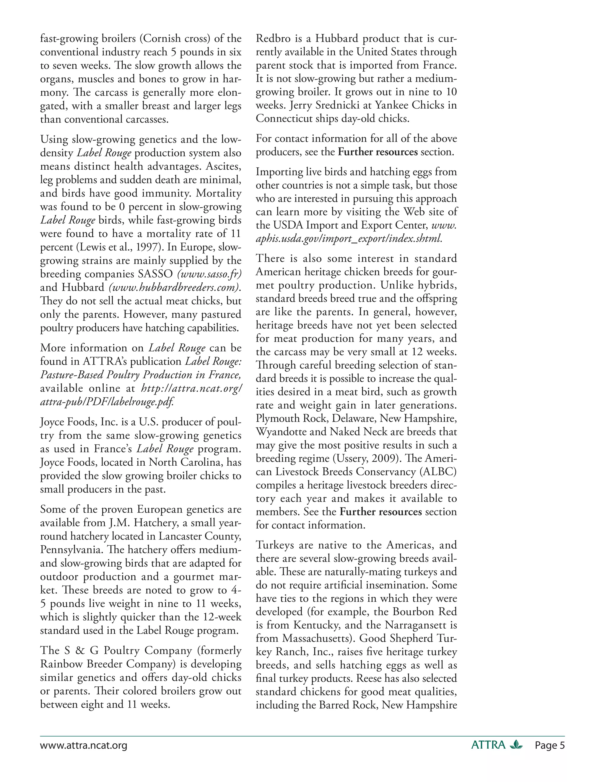 Meat Chicken Breeds for Pastured Production | PDF