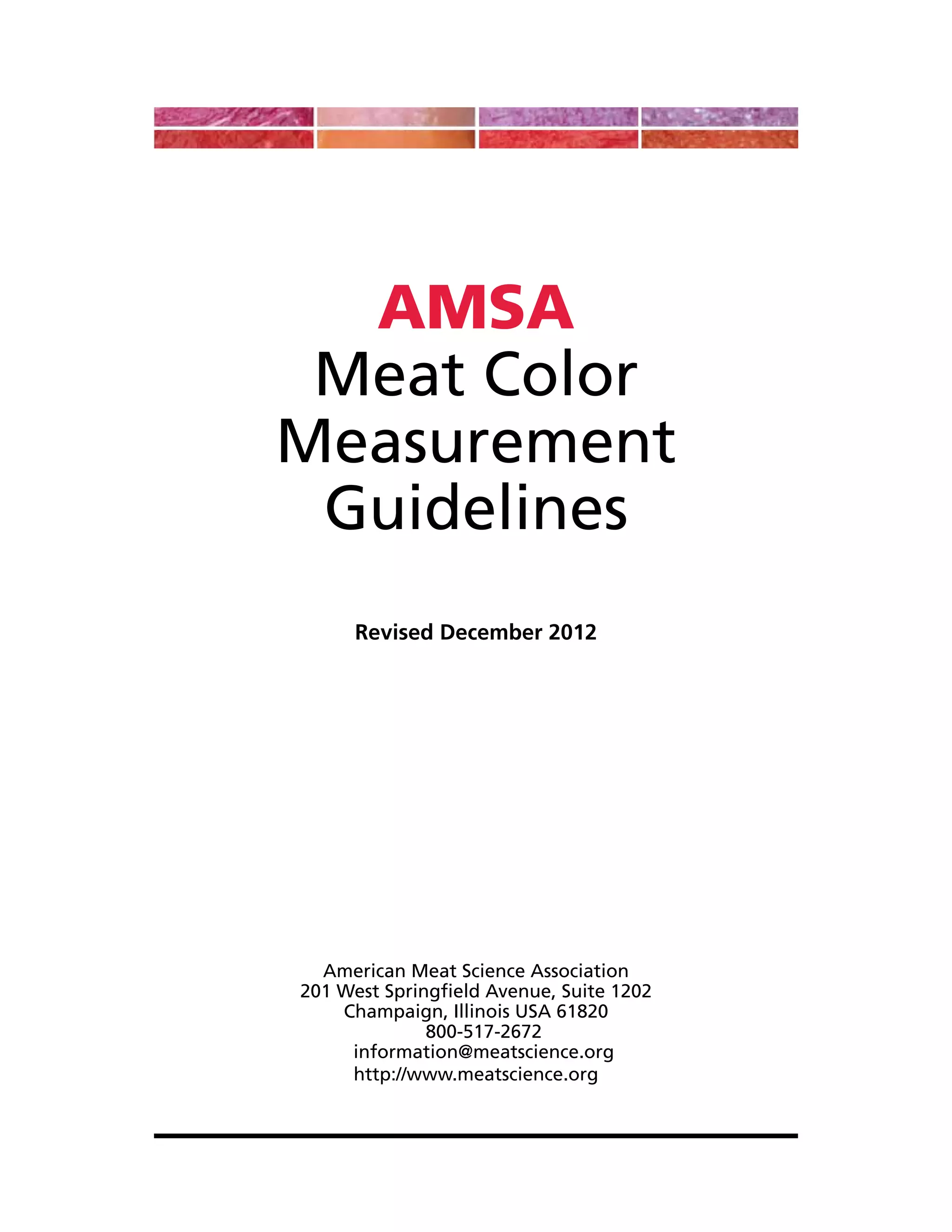 Meat Color Measurment Guidelines | PDF