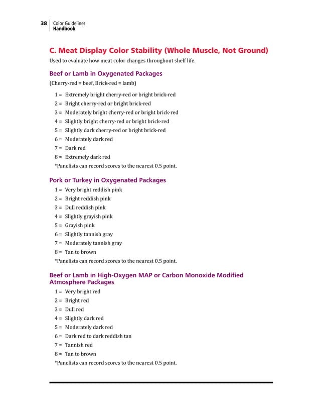 Meat Color Measurment Guidelines | PDF