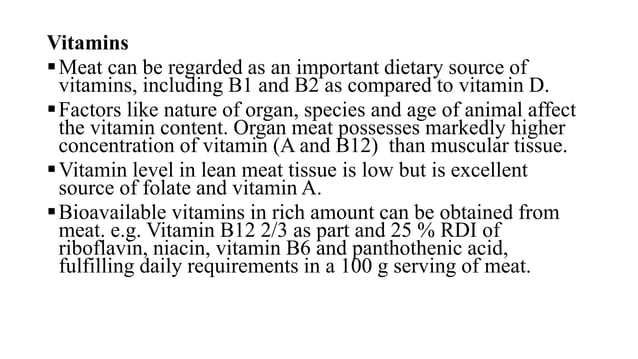 Meat composition and nutrition | PPTX