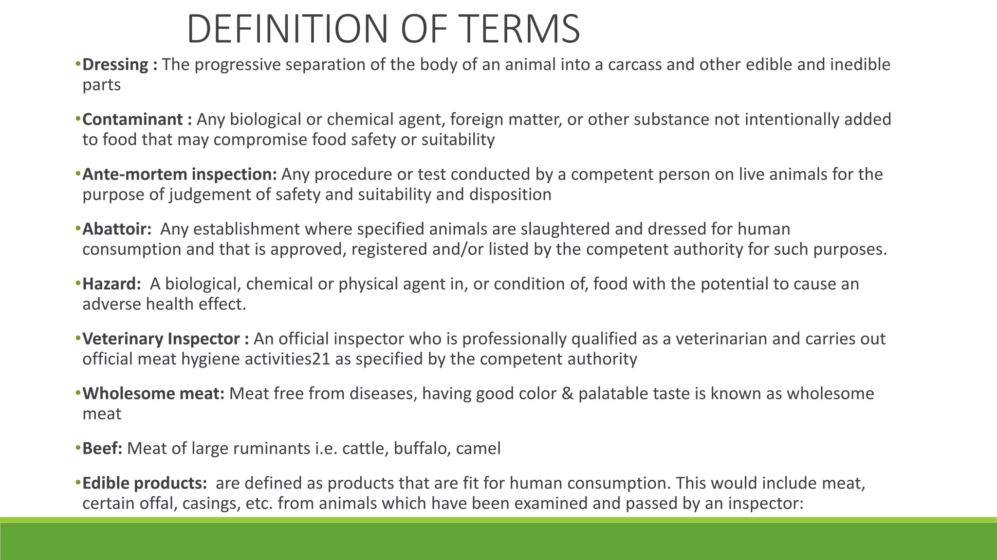 Meat hygiene and inspection | PPT