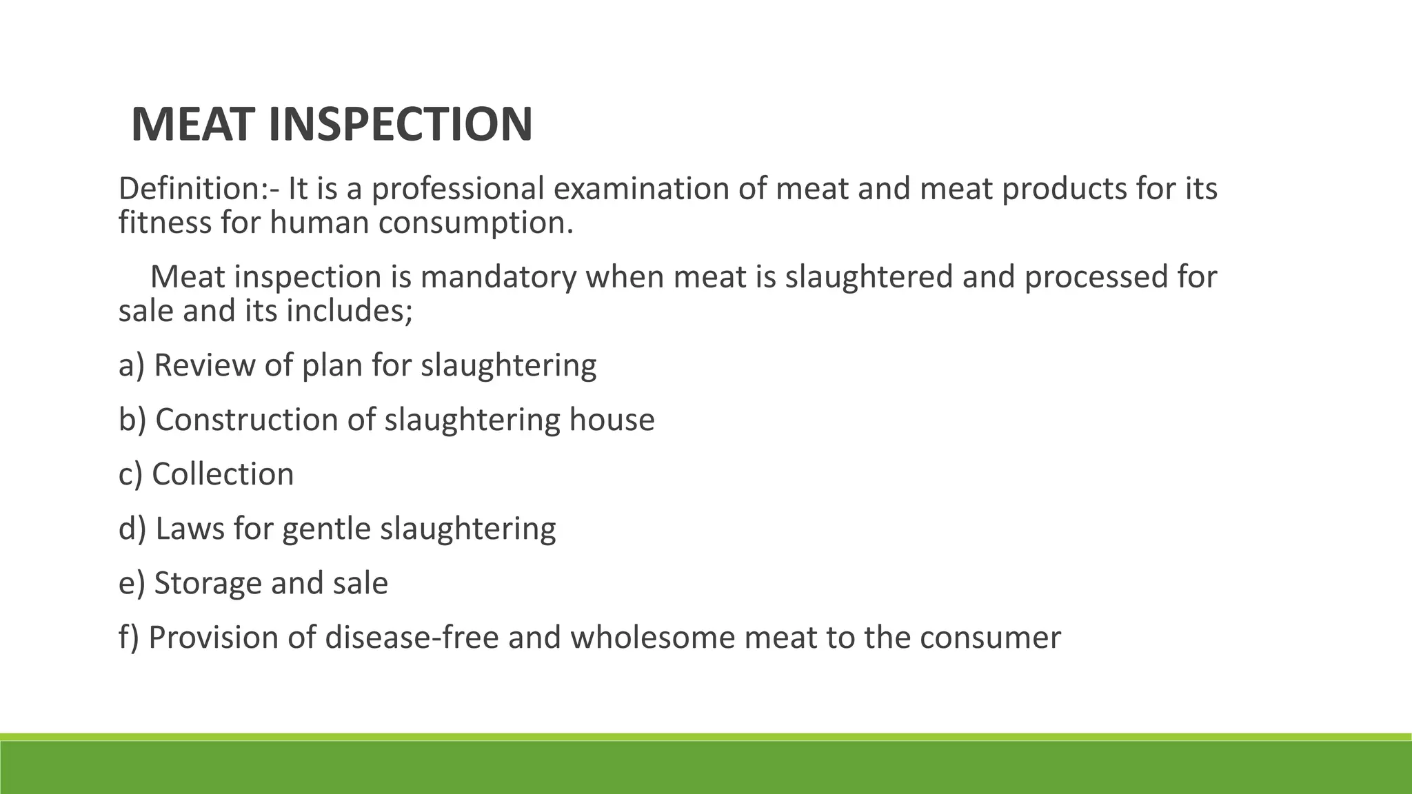 Meat hygiene and inspection | PPT