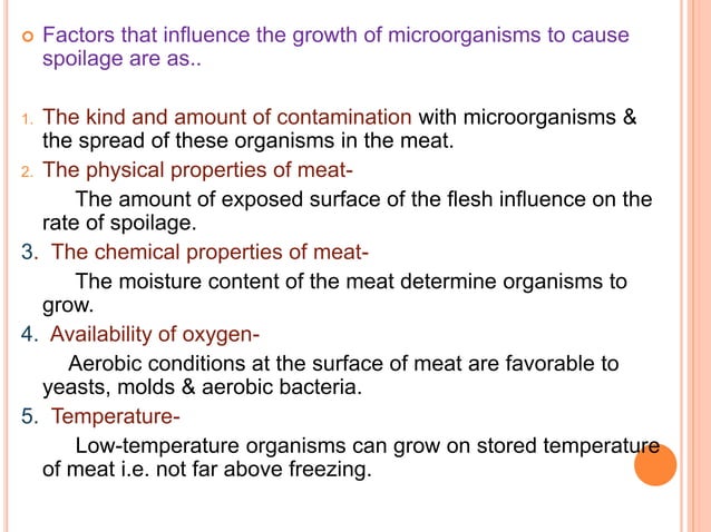 Microbial spoilage of meat & meat products | PPTX