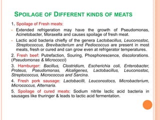 Microbial spoilage of meat & meat products | PPTX