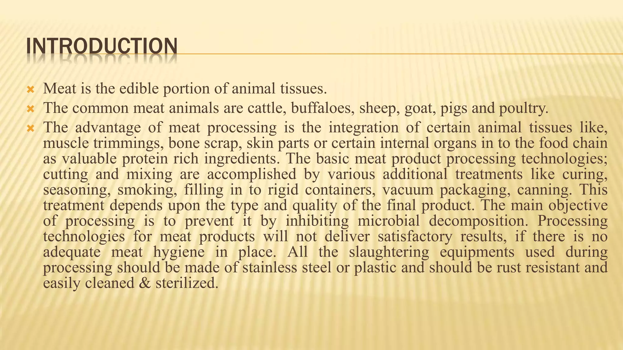MEAT PROCESSING TECHNOLOGY | PPTX