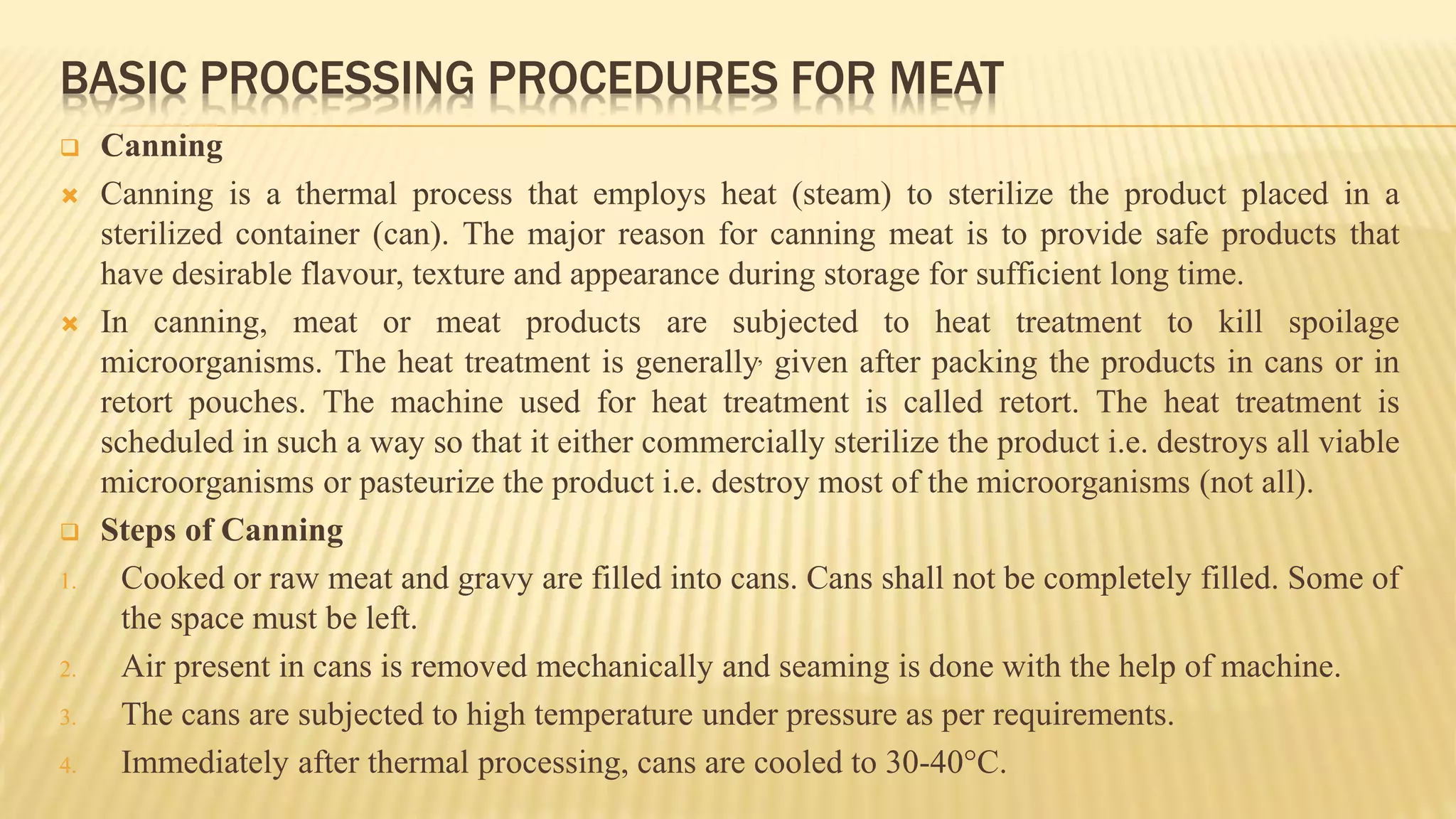 MEAT PROCESSING TECHNOLOGY | PPTX