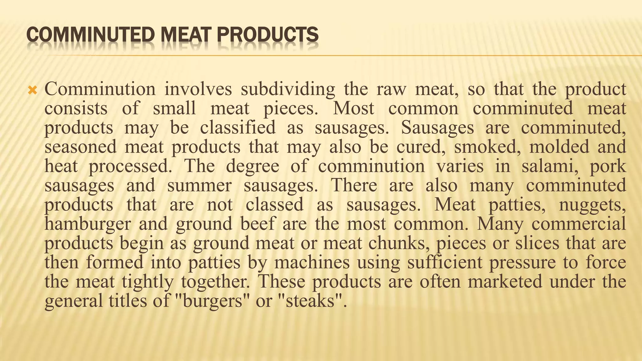 MEAT PROCESSING TECHNOLOGY | PPTX