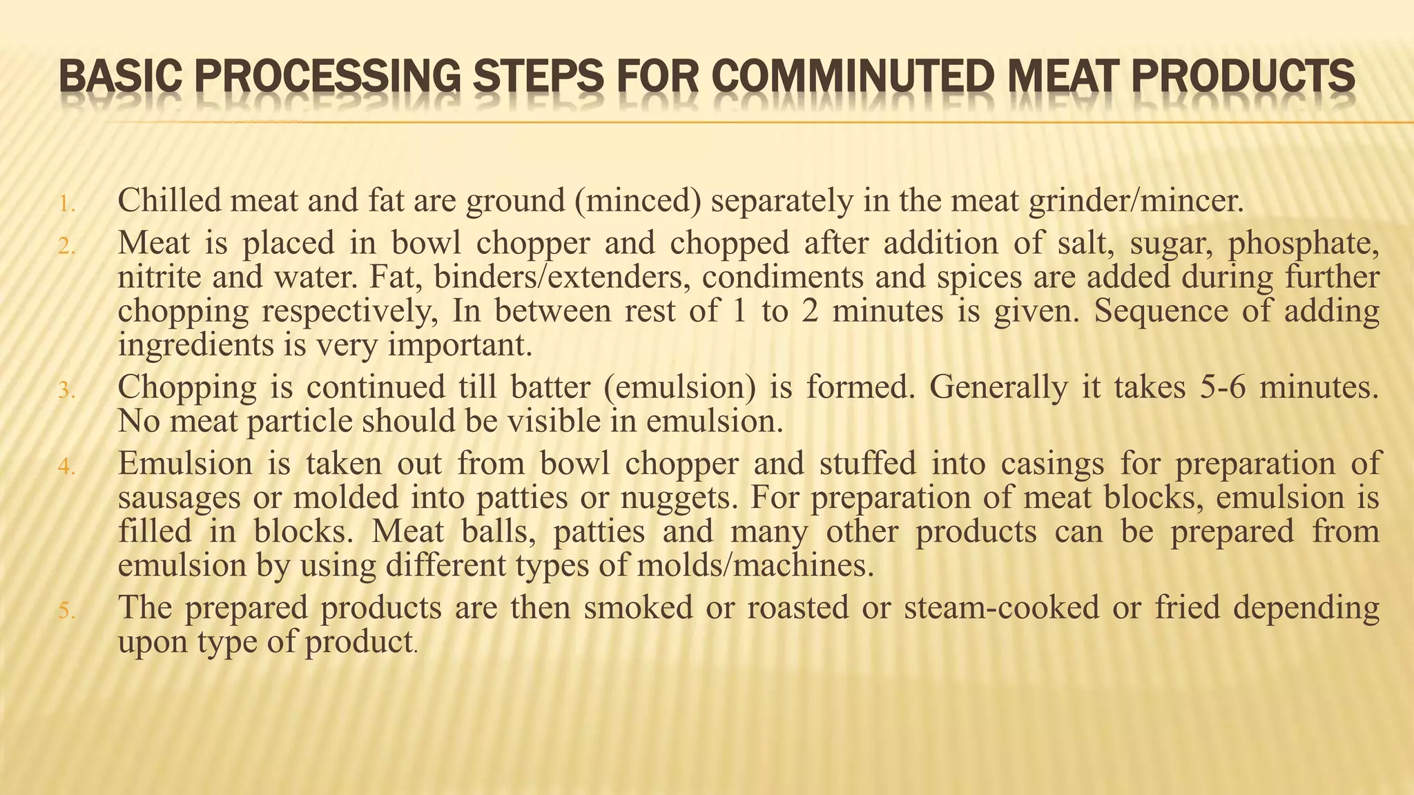 MEAT PROCESSING TECHNOLOGY | PPTX