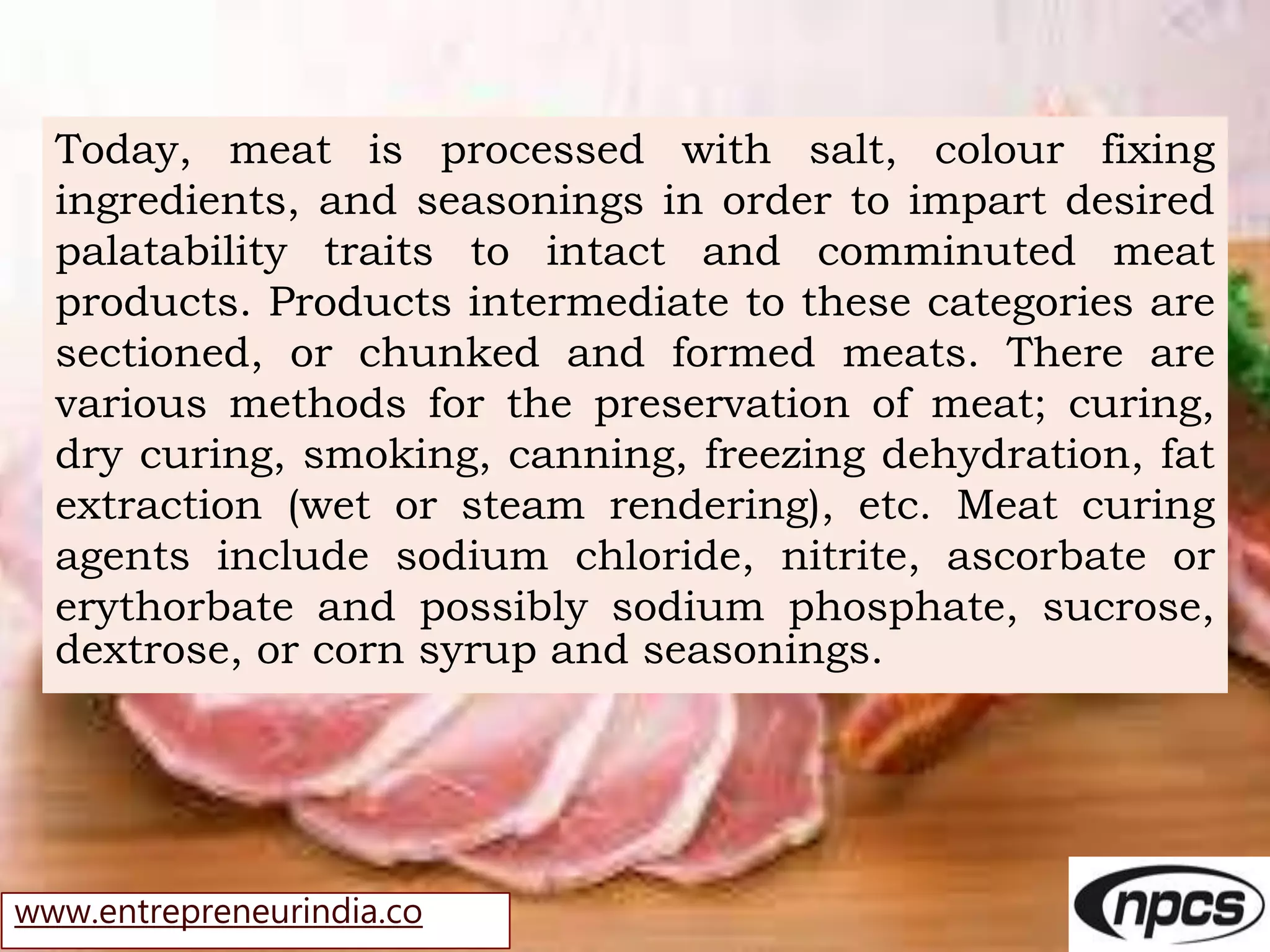 Meat Processing and Preservation with Packaging | PPTX