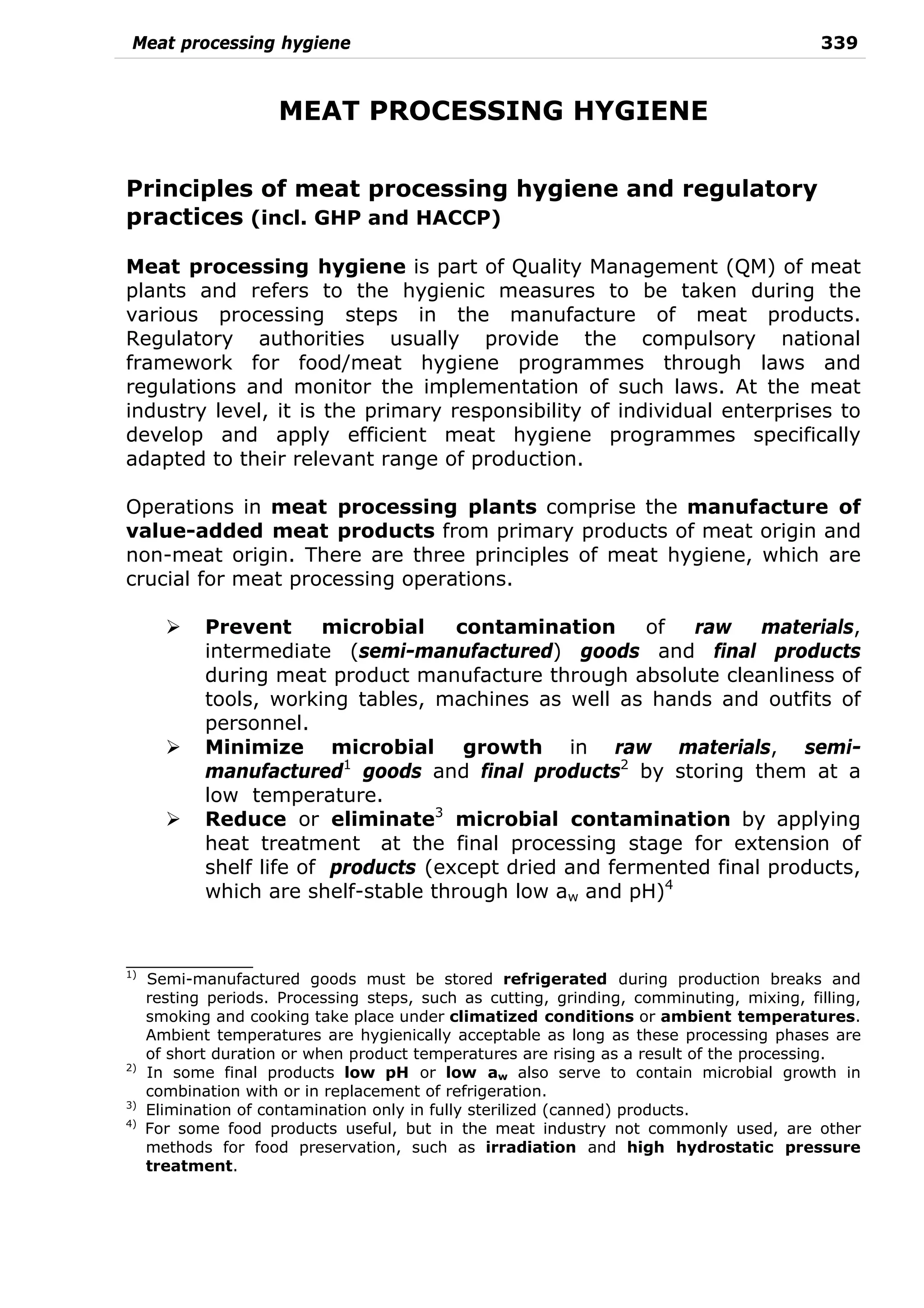 Meat processing hygeine | PDF
