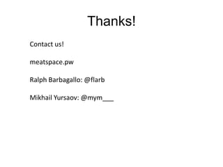 Meatspace Pitch Deck | PPTX | Business Expos & Conferences | Events