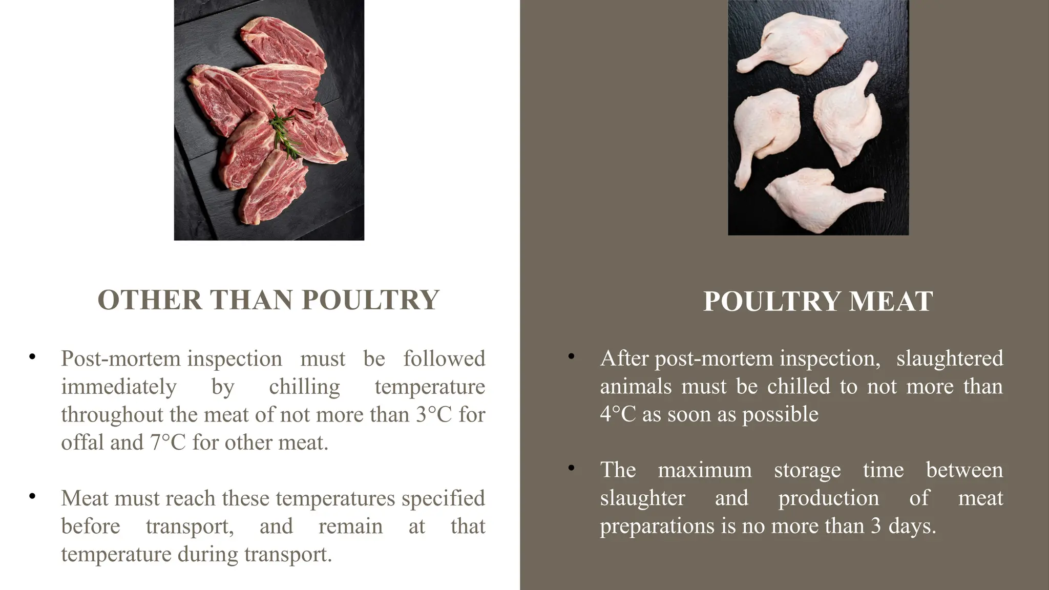 meat transportation, meat type, transport medium, hazards, storage ...