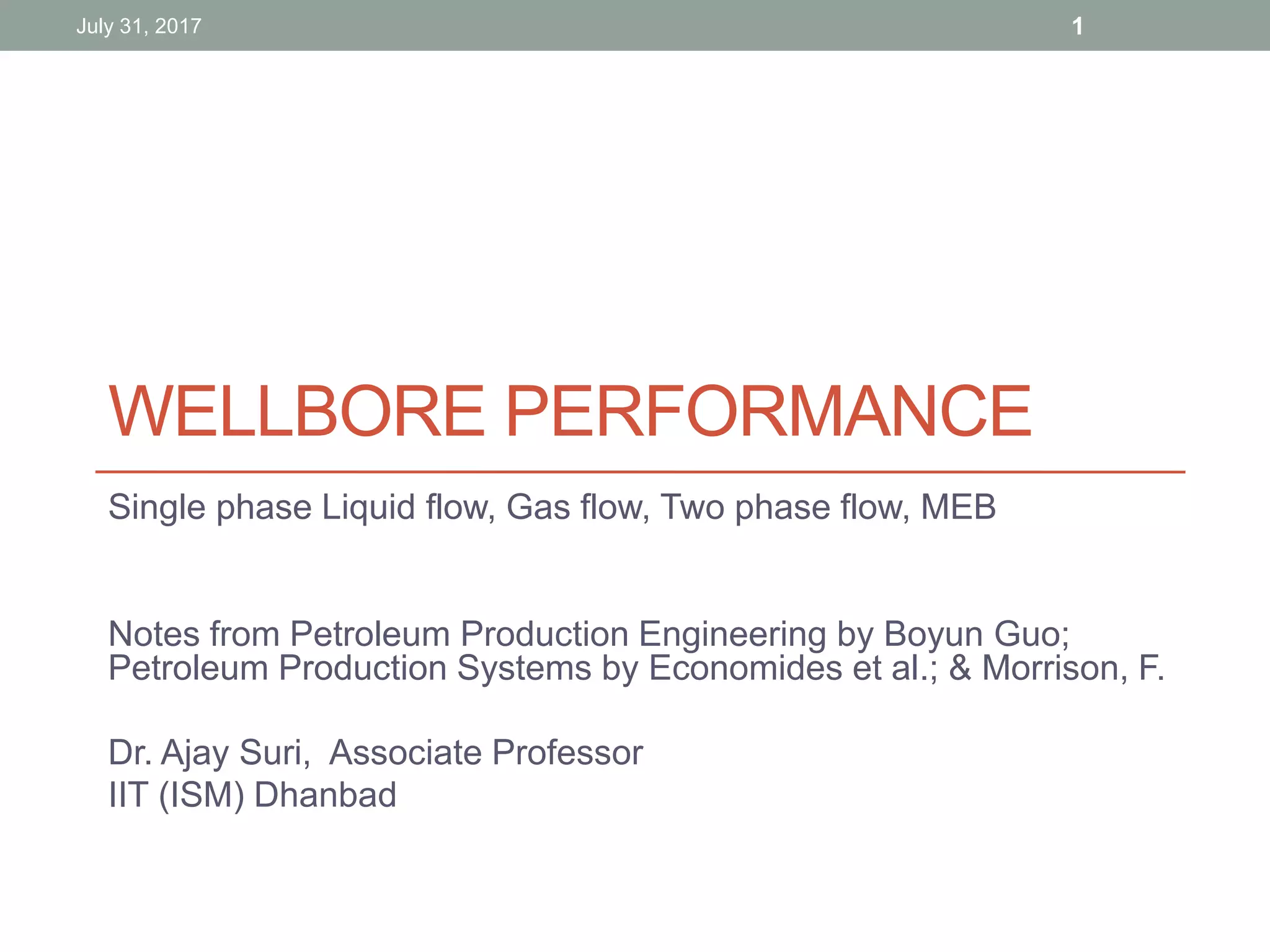 MEB and Wellbore Performance | PPTX