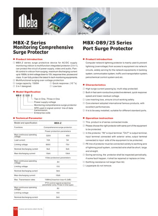 Meba Surge Protective Device Catalogue | PDF