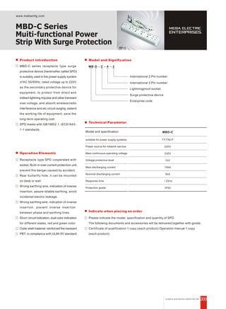 Meba Surge Protective Device Catalogue | PDF
