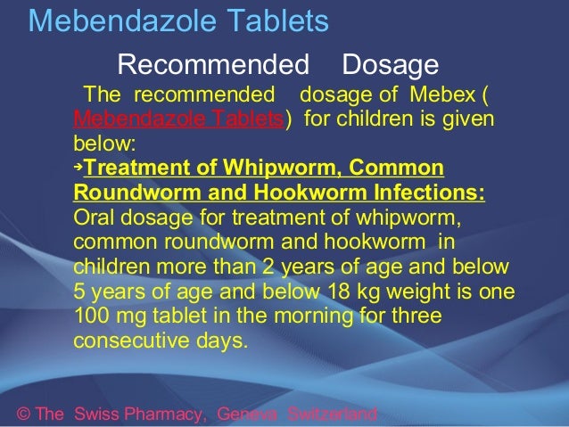 Mebendazole Tablets for Treatment of Pinworm, Whipworm, Roundworm an…