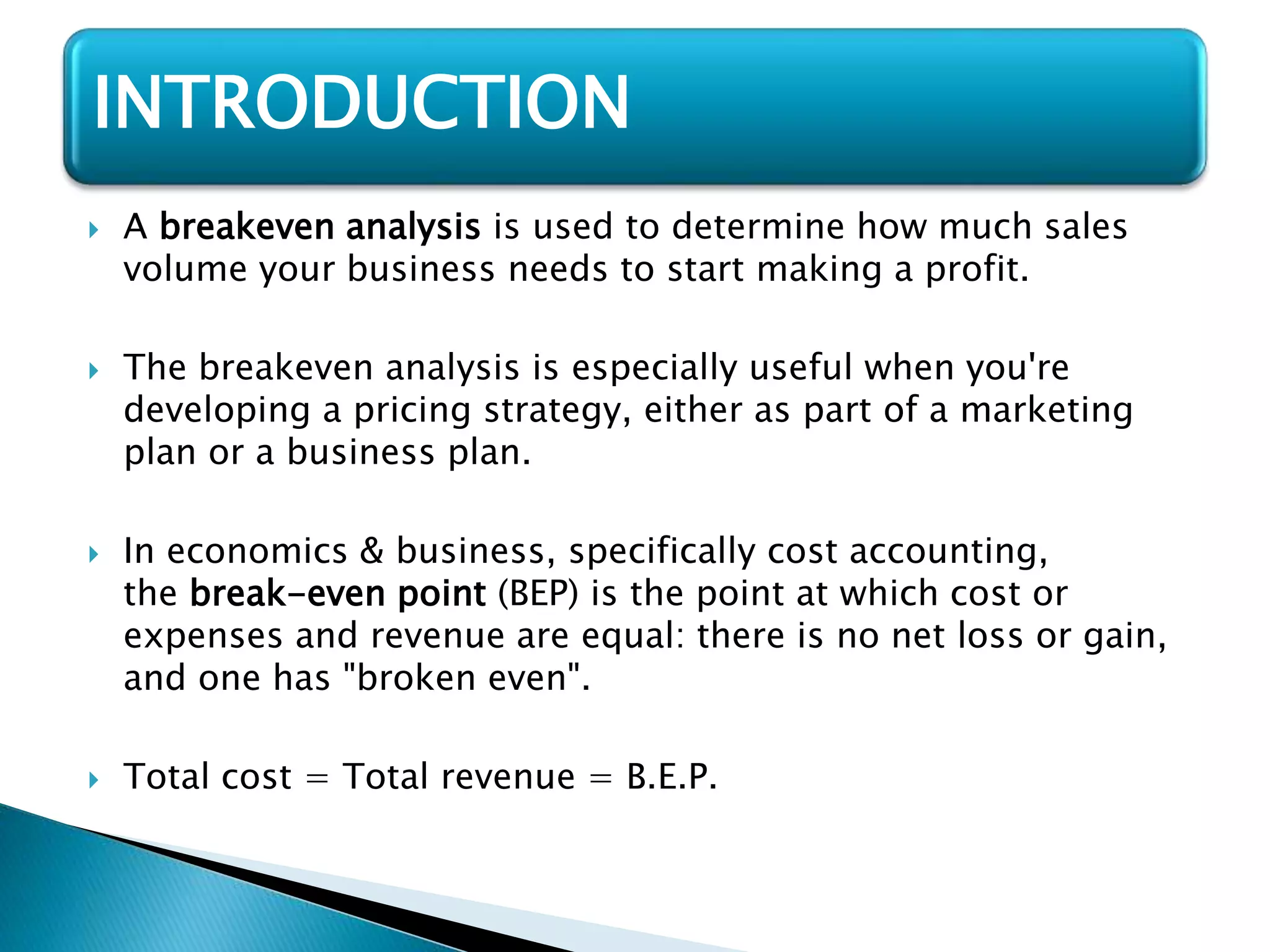 BREAK-EVEN ANALYSIS | PPTX