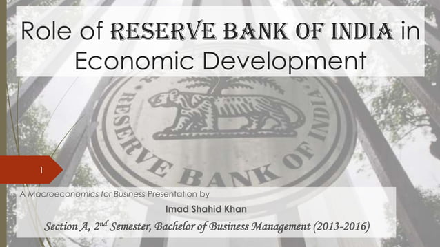 Role of Reserve Bank of India in Economic Development | PPTX | Business ...
