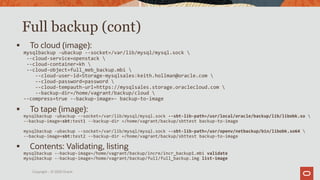 MySQL Enterprise Backup - BnR Scenarios | PPT