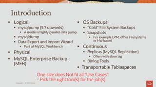 MySQL Enterprise Backup - BnR Scenarios | PPT