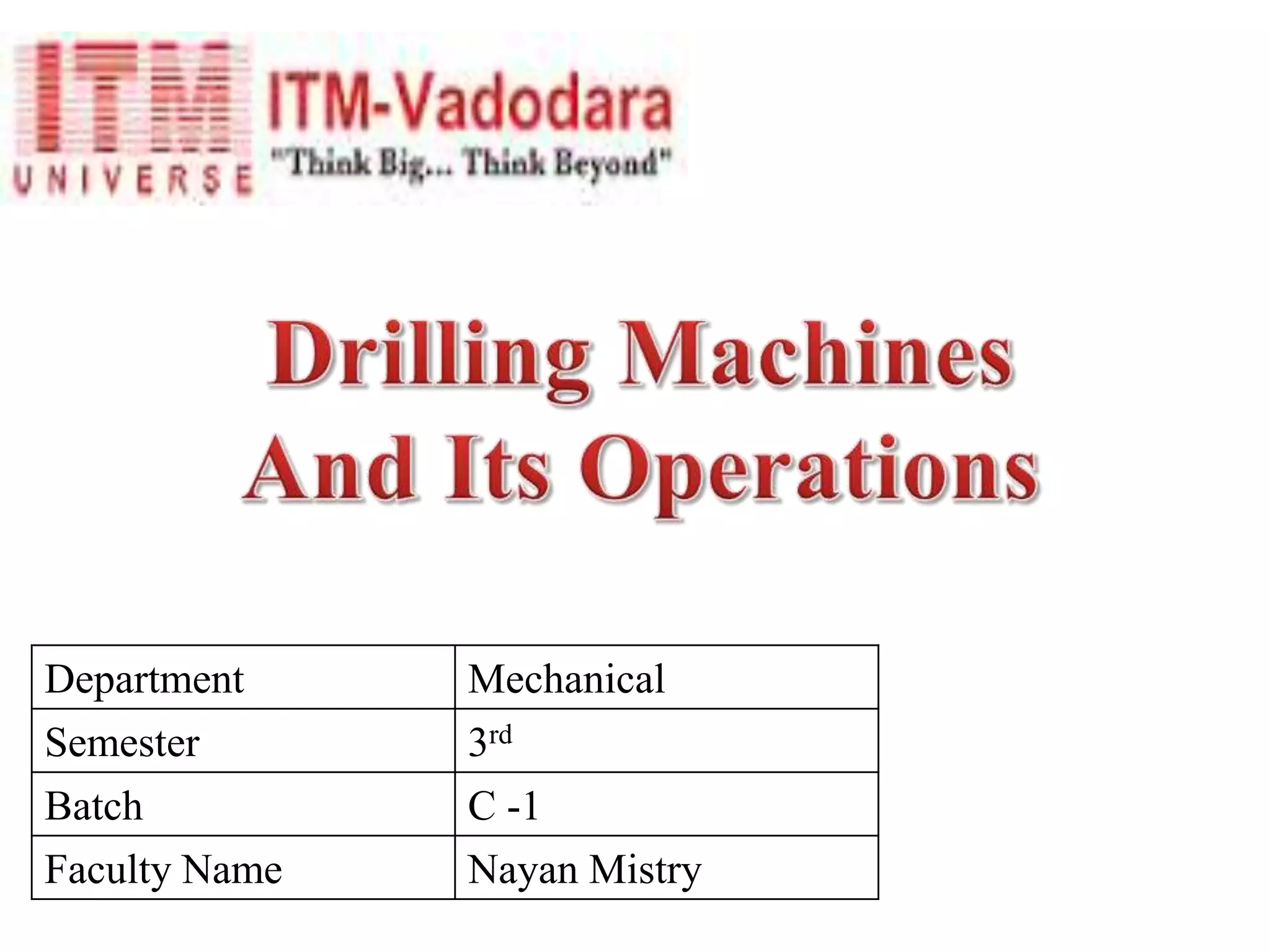 Drilling machine | PPT
