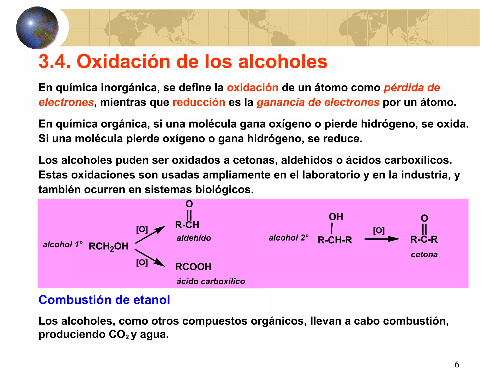 Mecanismos de reacción de los alcoholes | PPT