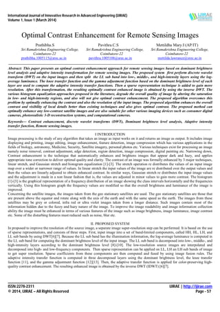 Optimal Contrast Enhancement for Remote Sensing Images | PDF