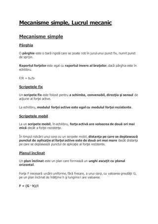Mecanisme simple | DOCX