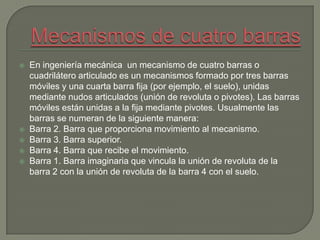 Mecanismos de cuatro o cuatro barras 1004 | PPTX