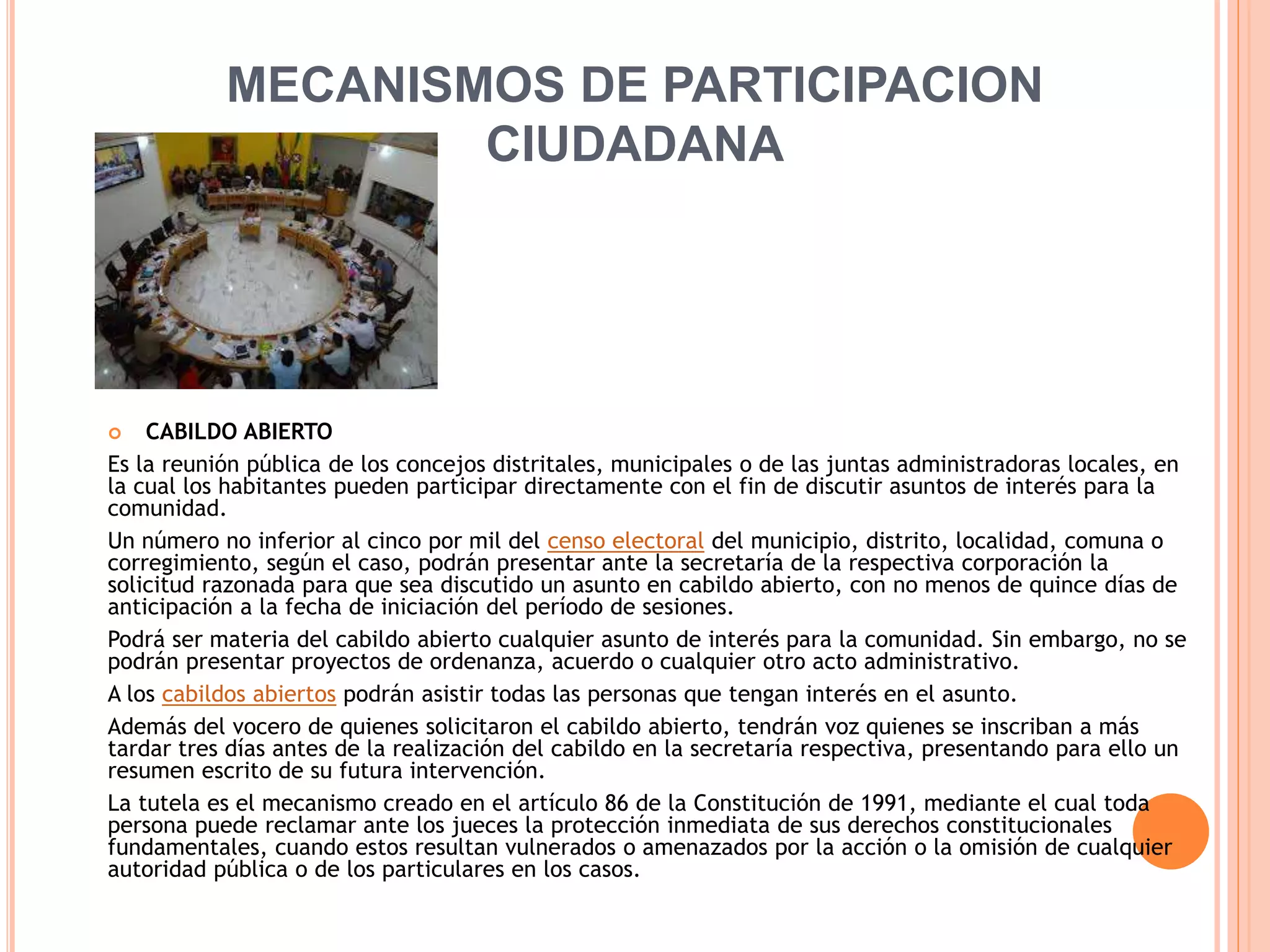 Mecanismos de participacion ciudadana | PPT