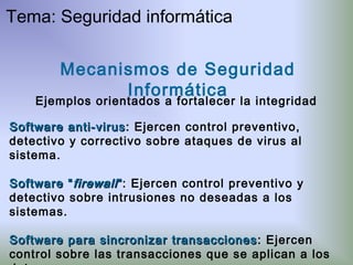 Mecanismos de seguridad informatica | PPT