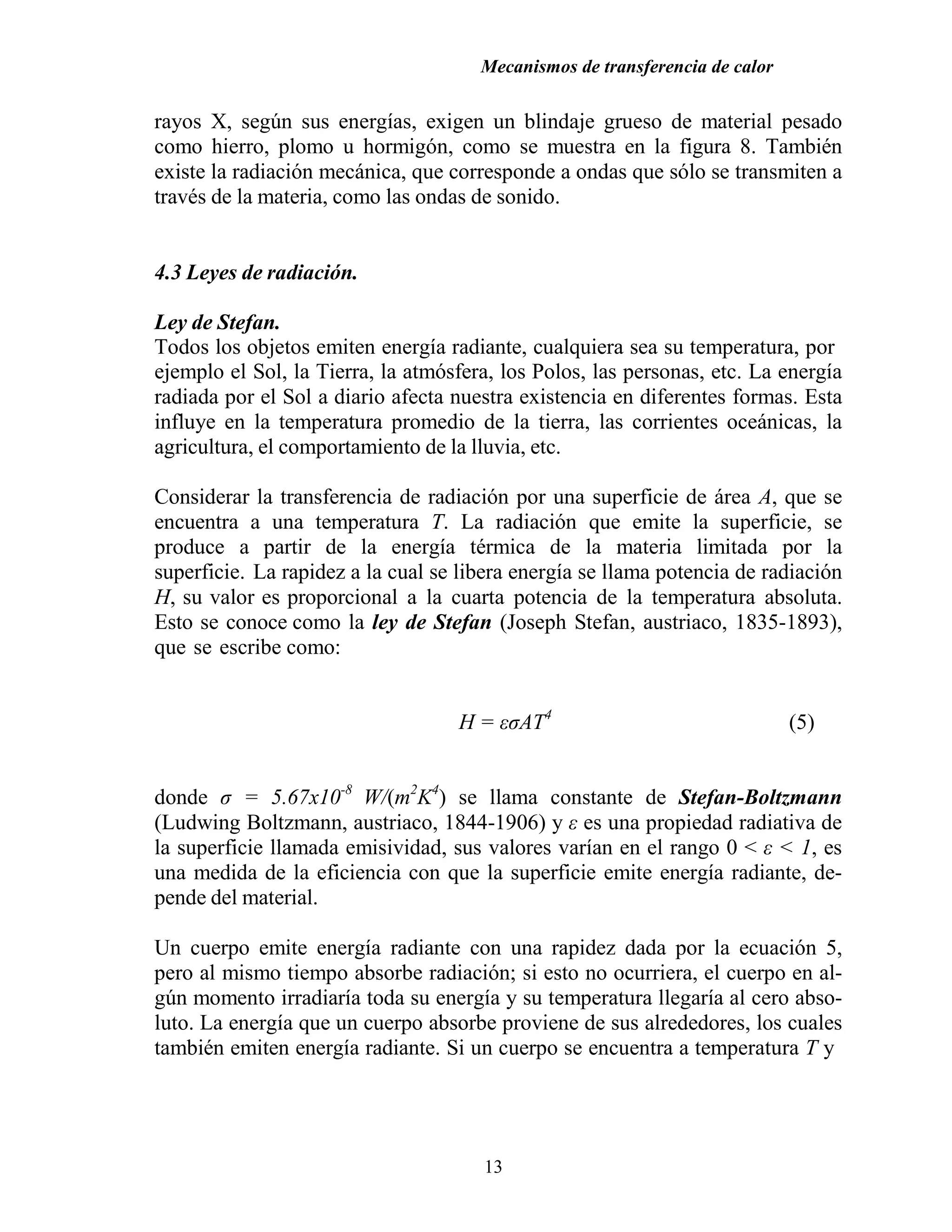 Mecanismos de transmisión de calor (conduccion, conveccion, radiacion ...