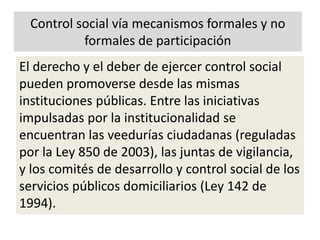 Mecanismos para ejercer el control social | PPTX