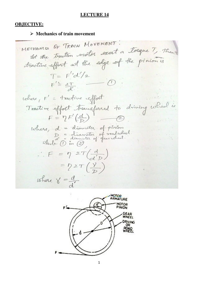 Mechanics of train movement | PDF