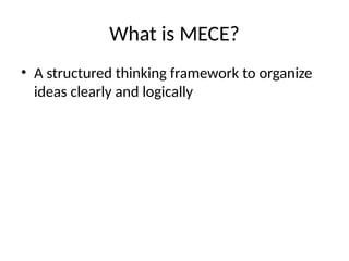Introduction to Concept MECE Framework Concept | PPTX