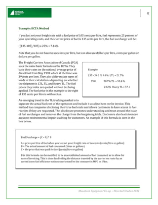 Fuel Surcharge Performance Report | PDF